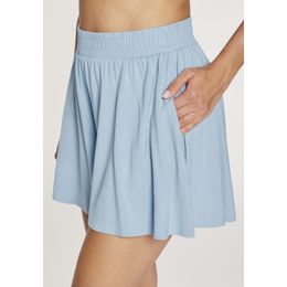 Shorts Vivance ACTIVE, Gr. L (44/46), N-Gr, blau, Single Jersey, Obermaterial: 95% Viskose, 5% Elasthan, unifarben, Basic, figurumspielend kurz, Hosen Shorts, Rockhosen-Design