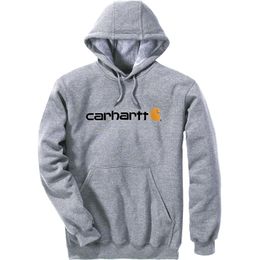 Hoodie Carhartt "Bekleidung Logo Sweatshirt", Herren, Gr. XXL, grau (erdgrau), Obermaterial: 70% Baumwolle CO. 30% Polyester PES., Sweatshirts Hoodie