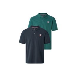 Kurzarmhemd VINSON "VINSON Polo shirt VMMike", Herren, Gr. L, Normalgr&ouml;&szlig;en, schwarz sapphire, medeterranea, Obermaterial: 100% Baumwolle, Hemden