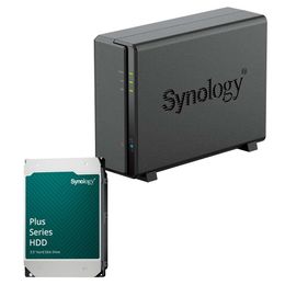 Synology DiskStation DS124 1 Einschub NAS-Server Leergeh&auml;use + 1x Synology Plus 3.5" SATA 6Gb/s Festplatte 16 TB
