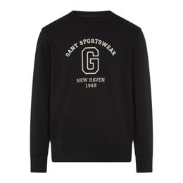 Sweatshirt Gant "GRAPHIC", Herren, Gr. 4XL, schwarz, Sweatware, Obermaterial: 80% Baumwolle, 20% Polyester, normal normal, Rundhals, Sweatshirts Sweatshirt