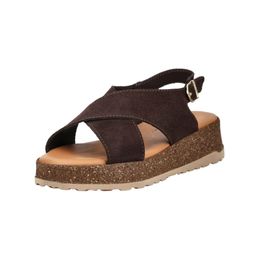 Keilsandalette Tamaris "Tamaris Sandalen Veloursleder", Damen, Gr. 38, mocca, Veloursleder, Schuhe