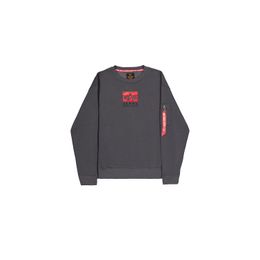 Sweater Alpha Industries "Satin Logo Sweatshirt", Herren, Gr. L, grau (vintage grau), Obermaterial: 80% Baumwolle, 20% Polyester, regular fit, Sweatshirts Sweater