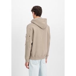 Hoodie Alpha Industries "Embroidery Hoodie", Herren, Gr. S, beige (vintage sand), Obermaterial: 80% Baumwolle, 20% Polyester, regular fit, Sweatshirts Hoodie