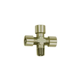 Riegler Kreuzst&uuml;ck, 3 x innen, 1 x au&szlig;en, G/R 1/2, SW 21, Messing vern. (N 255.14)