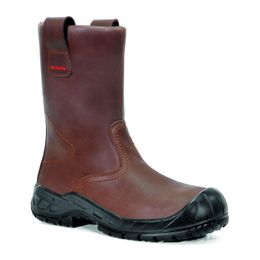 Sicherheitsschuh Elten "RIGGER Boot" Gr. 39, braun, 39, Obermaterial: 50% Rindsleder Leather cow. 50% Lammleder LEL., Schuhe