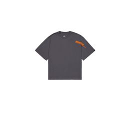 T-Shirt Alpha Industries "Flock Logo T-Shirt", Herren, Gr. S, grau (vintage grau), Obermaterial: 100% Baumwolle, Shirts T-Shirt
