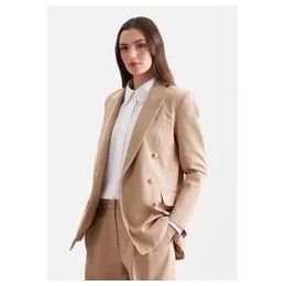 Jackenblazer Seidensticker, Damen, Gr. 38, beige, 100% Baumwolle, unifarben, Blazer