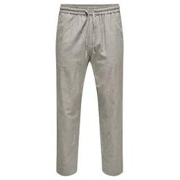Only & Sons Schlupfhose ONLY & SONS "ONSLINUS CROP 0007 COT LIN PNT NOOS", Damen, Gr. XXL, N-Gr, bungee cord detail:two tone (wei&szlig;), Web, Obermaterial: 75% Baumwolle, 25% Leinen, unifarben, slim fit kn&ouml;chellang, Hosen Schlupfhose, Baumwolle mit Leinen, Gummizug und Kordel