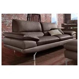 3-Sitzer Calia italia "Dave, italienisches Design, erstklassiger Sitzkomfort, Breite 221cm", braun (espresso), B:221cm H:87cm T:97cm, NaturLeder Sorrento, Sofas, in zwei Lederqualit&auml;ten und toller Detailverarbeitung