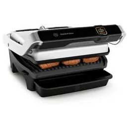 Kontaktgrill Tefal "GC750D OptiGrill Elite", schwarz (edelstahlfarben, schwarz), B:36,3cm H:18cm T:34,1cm, Kontaktgrill_Standgrill_Tischgrill_Teppanyakigrill, 12 Programme, intuitiver Sensor, Grillboost-Funktion, Rezeptbuch App