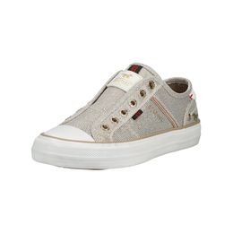 Sneaker Mustang Shoes "Mustang Shoes Sneaker Lederimitat/Textil", Damen, Gr. 38, gold, Lederimitat, Textil, Schuhe Sneaker
