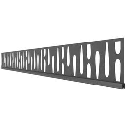 TraumGarten Sichtschutzzaun SYSTEM Dekorprofil OMEGA, SYSTEM WPC/ALU, 15 cm,Adapterleiste Weiss
