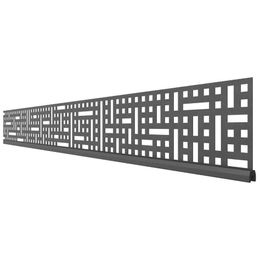 TraumGarten Sichtschutzzaun SYSTEM Dekorprofil QUATTRO, SYSTEM WPC/ALU, 15 cm,Adapterleiste Silber