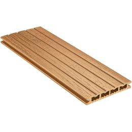 NATURinFORM WPC-Terrassendiele 21x140 mm DIE KOMPAKTE plus Wabenprofildiele eichenbraun, 3000 mm