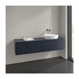 Villeroy & Boch Villeroy und Boch Antao Waschtisch-Unterschrank L38010HG mit Beleuchtung, 2 Ausz&uuml;ge, 1600 x 360 x 500 mm, Front ohne Struktur, Midnight Blue Matt Lacquer / Midnight Blue Matt Lacquer