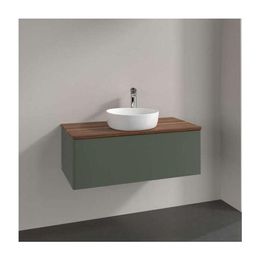 Villeroy & Boch Villeroy und Boch Antao Waschtisch-Unterschrank K31012HL 100x36x50cm, Waschbeckenplattenfarbe warm walnut, leaf green matt lacquer