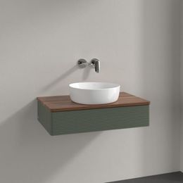 Villeroy & Boch Villeroy und Boch Antao Waschtisch-Unterschrank K08112HL 80x19x50cm, Waschbeckenplattenfarbe warm walnut, leaf green matt lacquer