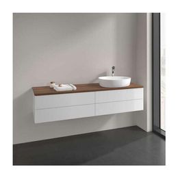 Villeroy & Boch Villeroy und Boch Antao Waschtisch-Unterschrank L27052GF mit Beleuchtung, 4 Ausz&uuml;ge, 1600 x 360 x 500 mm, Front ohne Struktur, Glossy White Lacquer / Warm Walnut