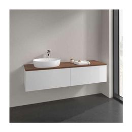 Villeroy & Boch Villeroy und Boch Antao Waschtisch-Unterschrank K37012GF 160x36x50cm, Waschbeckenplattenfarbe warm walnut, glossy white lacquer