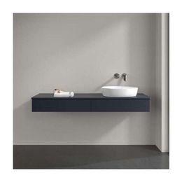 Villeroy & Boch Villeroy und Boch Antao Waschtisch-Unterschrank L16010HG mit Beleuchtung, 2 Ausz&uuml;ge, 1600 x 190 x 500 mm, Front ohne Struktur, Midnight Blue Matt Lacquer / Midnight Blue Matt Lacquer