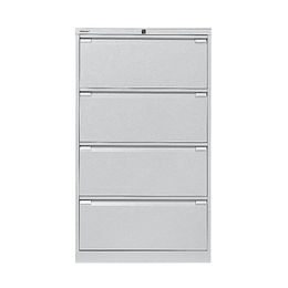 Bisley H&auml;ngeregistraturschrank, 2-bahnig, 4 Sch&uuml;be, DIN A4, lichtgrau