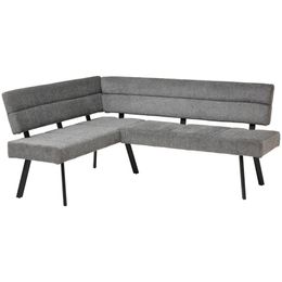 Livetastic Eckbank, Anthrazit, Metall, Textil, 5-Sitzer, L-Form, 190x150 cm, Esszimmer, B&auml;nke, Eckb&auml;nke