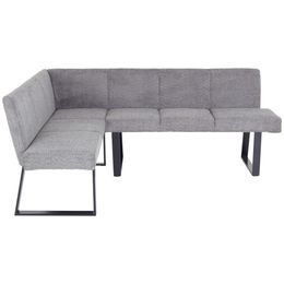 Livetastic Eckbank, Grau, Metall, Textil, 5-Sitzer, L-Form, 202x160 cm, Esszimmer, B&auml;nke, Eckb&auml;nke