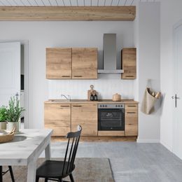 Nobilia K&uuml;chenblock Structura Low m. Ger&auml;ten Eiche dunkel