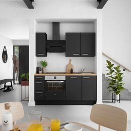 Nobilia K&uuml;chenblock Touch High m. Ger&auml;ten Schwarz