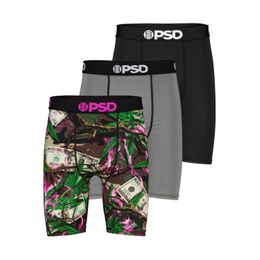 Boxershorts PSD "3 PACK - CHRONIC CAMO Herren", Herren, Gr. L, multi, 90% Polyester, 10% Elasthan, Unterhosen