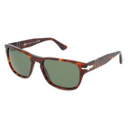 Persol PO3341S | Unisex-Sonnenbrille | Fassung: Vollrand, Quadratisch, Acetat, Havanna | Glasfarbe: Gr&uuml;n