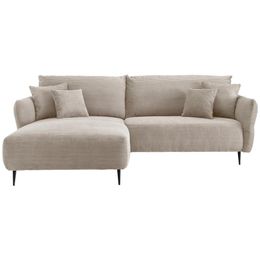P & B Ecksofa, Beige, Textil, 4-Sitzer, F&uuml;llung: Schaumstoff, seitenverkehrt montierbar, L-Form, 264-302x178 cm, Made in EU, R&uuml;cken echt, Armteil links, rechts, Wohnzimmer, Sofas & Couches, Wohnlandschaften, Ecksofas