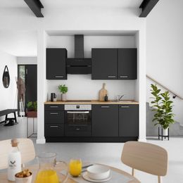 Nobilia K&uuml;chenblock Touch High m. Ger&auml;ten Schwarz