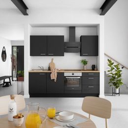 Nobilia K&uuml;chenblock Touch High m. Ger&auml;ten Schwarz
