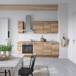 Nobilia K&uuml;chenblock Structura Low m. Ger&auml;ten Eiche dunkel