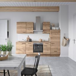 Nobilia K&uuml;chenblock Structura Low m. Ger&auml;ten Eiche dunkel