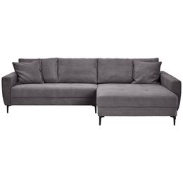 Xora Ecksofa, Dunkelgrau, Textil, 3-Sitzer, F&uuml;llung: Schaumstoff, Ottomane rechts, L-Form, 283x174 cm, Stoffauswahl, Wohnzimmer, Sofas & Couches, Wohnlandschaften, Ecksofas
