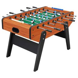 FU&szlig;BALLTISCH, Braun, Schwarz, Holz, Metall, Kunststoff, Recyclingholz, 73.4x87x137.6 cm, Torz&auml;hler manuell, Rollenlager, Balleinwurf auf beiden Spielerseiten, Freizeit, Sport & Fitness, Spieltische