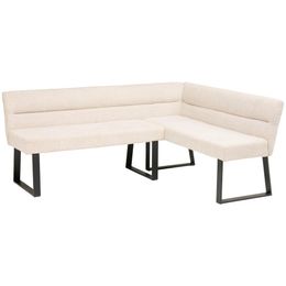 Livetastic Eckbank, Beige, Metall, Textil, 5-Sitzer, L-Form, 190x150 cm, Esszimmer, B&auml;nke, Eckb&auml;nke