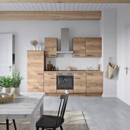 Nobilia K&uuml;chenblock Structura Low m. Ger&auml;ten Eiche dunkel