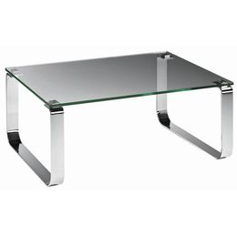 Novel Couchtisch, Klar, Chrom, Metall, Glas, rechteckig, Kufe, 70x40x110 cm, Wohnzimmer, Wohnzimmertische, Couchtische, Couchtische Glas