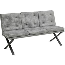 Livetastic Sitzbank, Grau, Metall, Textil, 3-Sitzer, 160x90x41 cm, Esszimmer, B&auml;nke, Sitzb&auml;nke