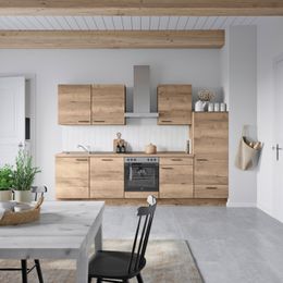 Nobilia K&uuml;chenblock Structura Low m. Ger&auml;ten Eiche dunkel