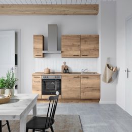 Nobilia K&uuml;chenblock Structura Low m. Ger&auml;ten Eiche dunkel