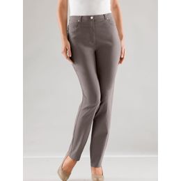 5-Pocket-Hose Stehmann, Damen, Gr. 18, Kurzgr&ouml;&szlig;en, grau (taupe), 72% Viskose, 25% Polyamid, 3% Elasthan, unifarben, lang, Hosen 5-Pocket-Hose