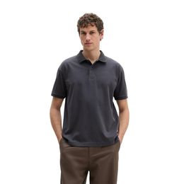 Marc O'Polo Poloshirt MARC O'POLO "aus schwerem Bio-Baumwoll-Jersey", Herren, Gr. M, faded blau, Obermaterial: 100% Baumwolle, unifarben, loose fit, Rippb&uuml;ndchen, Shirts
