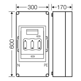 Hensel Sicherungsgeh&auml;use 1xNH2 3p. 400A+PE+N Mi 5452 (2000191)