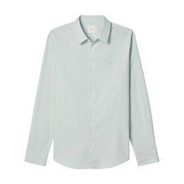Langarmhemd Calvin Klein "LONG SLEEVE SOLID STRETCH SLIM SHIRT", Herren, Gr. L, N-Gr, pale meadow, Web, Obermaterial: 96% Baumwolle, 4% Elasthan, slim fit h&uuml;ftlang, Rundhals, &Auml;rmel mit &Auml;rmelschlitz 2-Knopf-Manschette, Hemden, slim fit, in Unifarbe