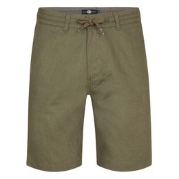 Chinoshorts PETROL INDUSTRIES "Men Shorts Chino", Herren, Gr. L (40), N-Gr, dusty army, Web, Obermaterial: 55% Leinen, 45% Baumwolle, unifarben, regular fit knielang, Hosen Chinoshorts, mit Tunnelzug